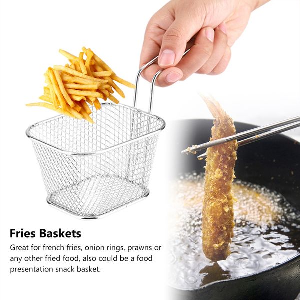 Mini Stainless Steel Chips Deep Fry Baskets Food Presentation Strainer ...
